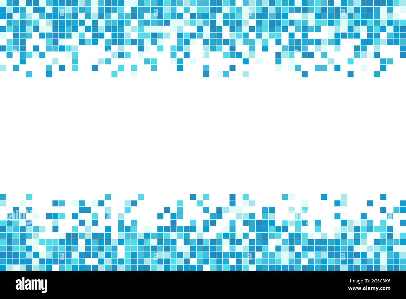 Abstract blue cyan winter mosaic background. Aqua blue colored square ...