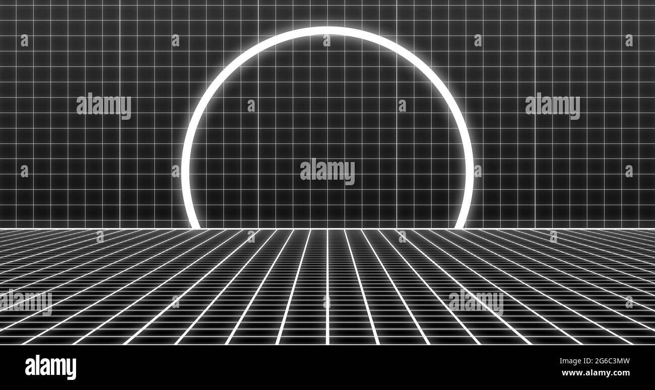 Abstract neon grid Black and White Stock Photos & Images - Alamy