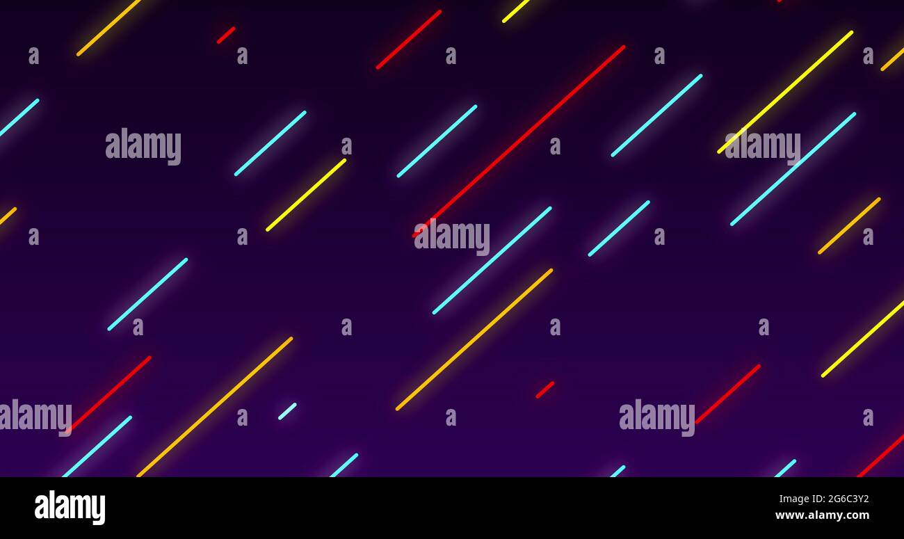 Image of multiple multi colored diagonal lines moving on seamless loop ...