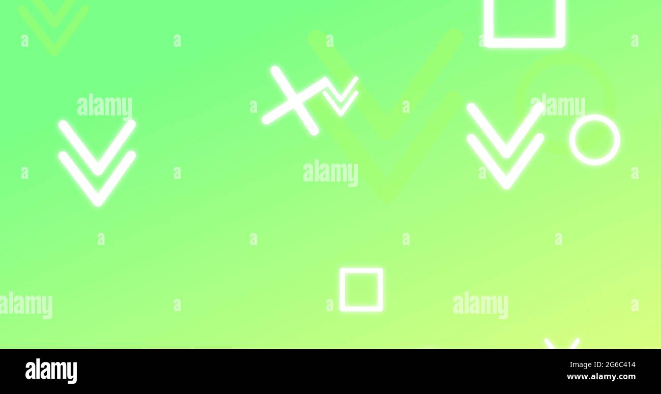 White arrow green background hi-res stock photography and images - Alamy