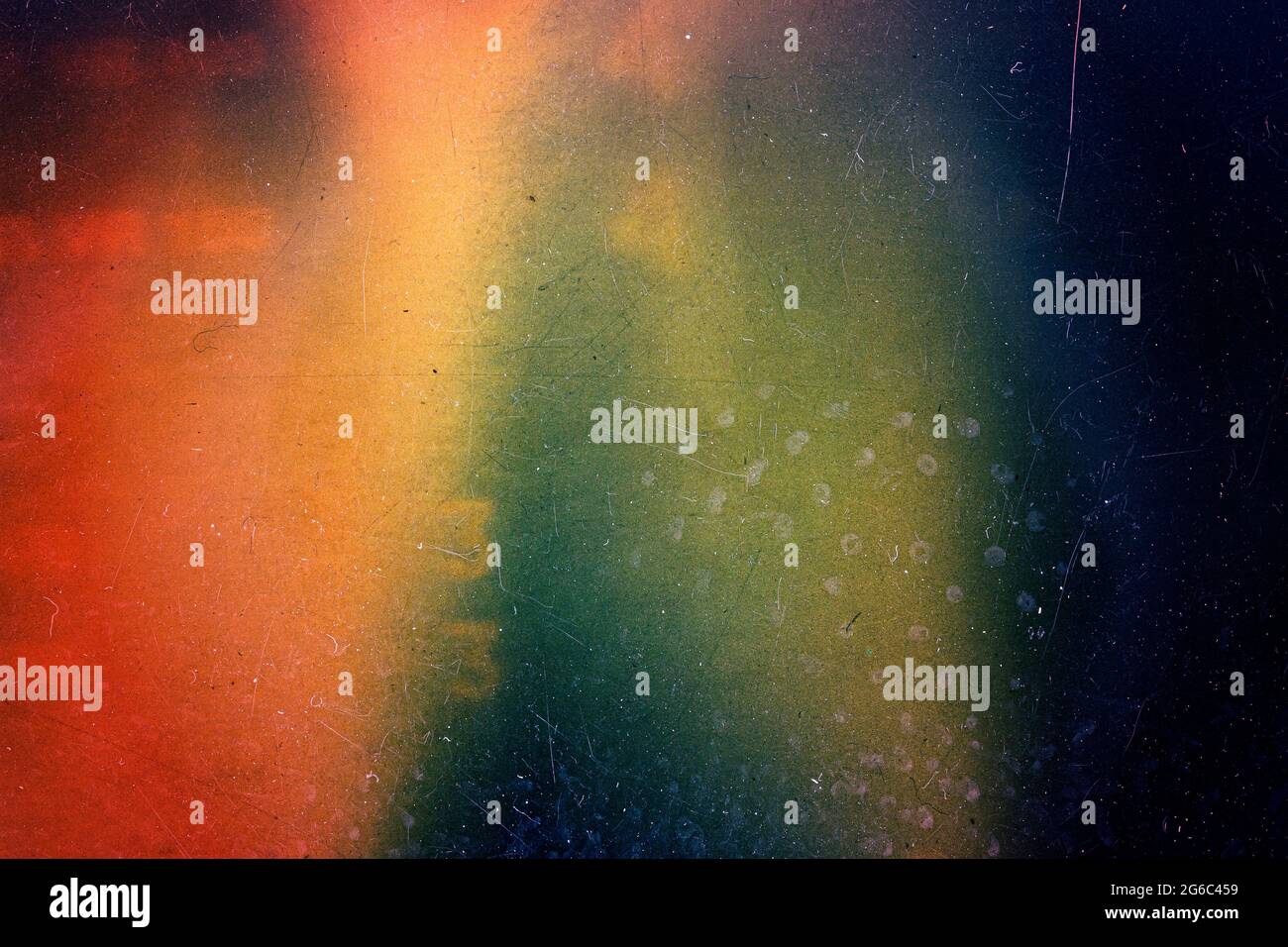 Abstract colorful scratched film texture background with heavy grain ...