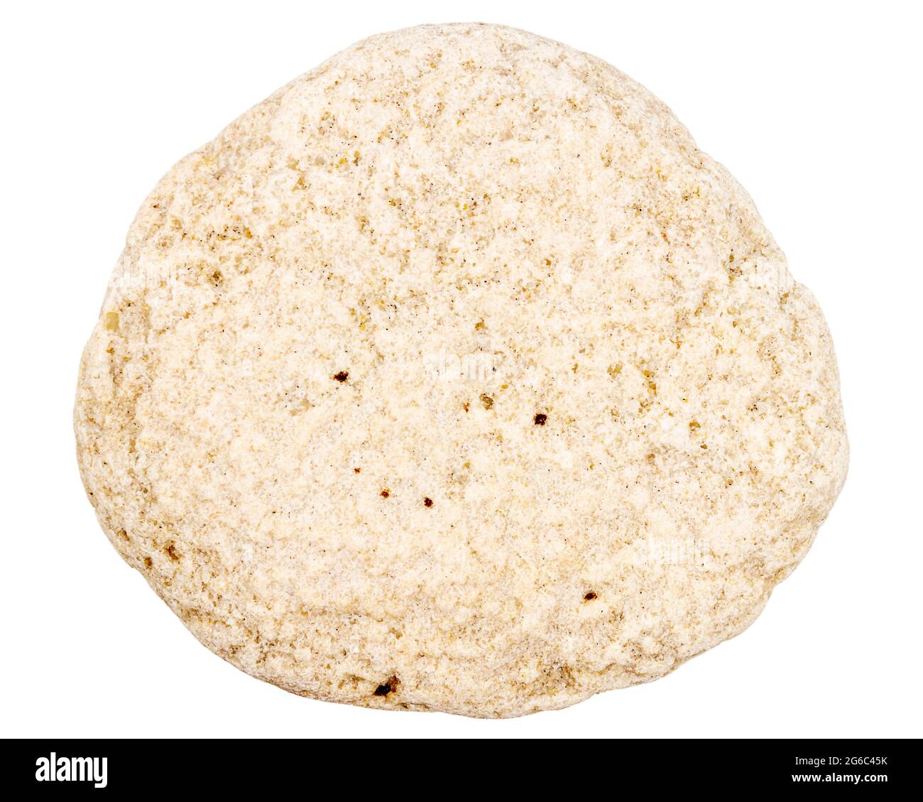 Top view of single beige pebble isolated on white background Stock ...