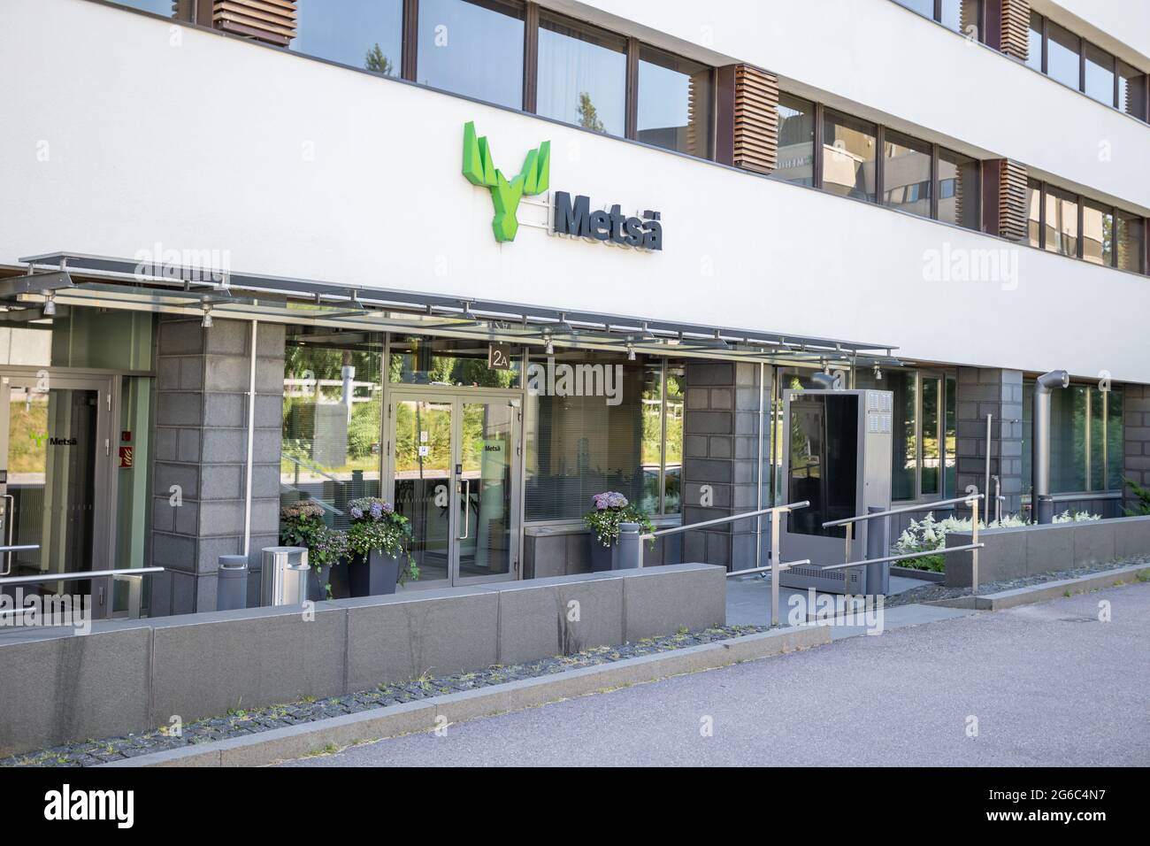 Main entrance to Metso Group headquarter in summer day Stock Photo - Alamy