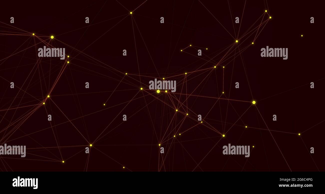 Glowing network of connections moving against black background Stock ...