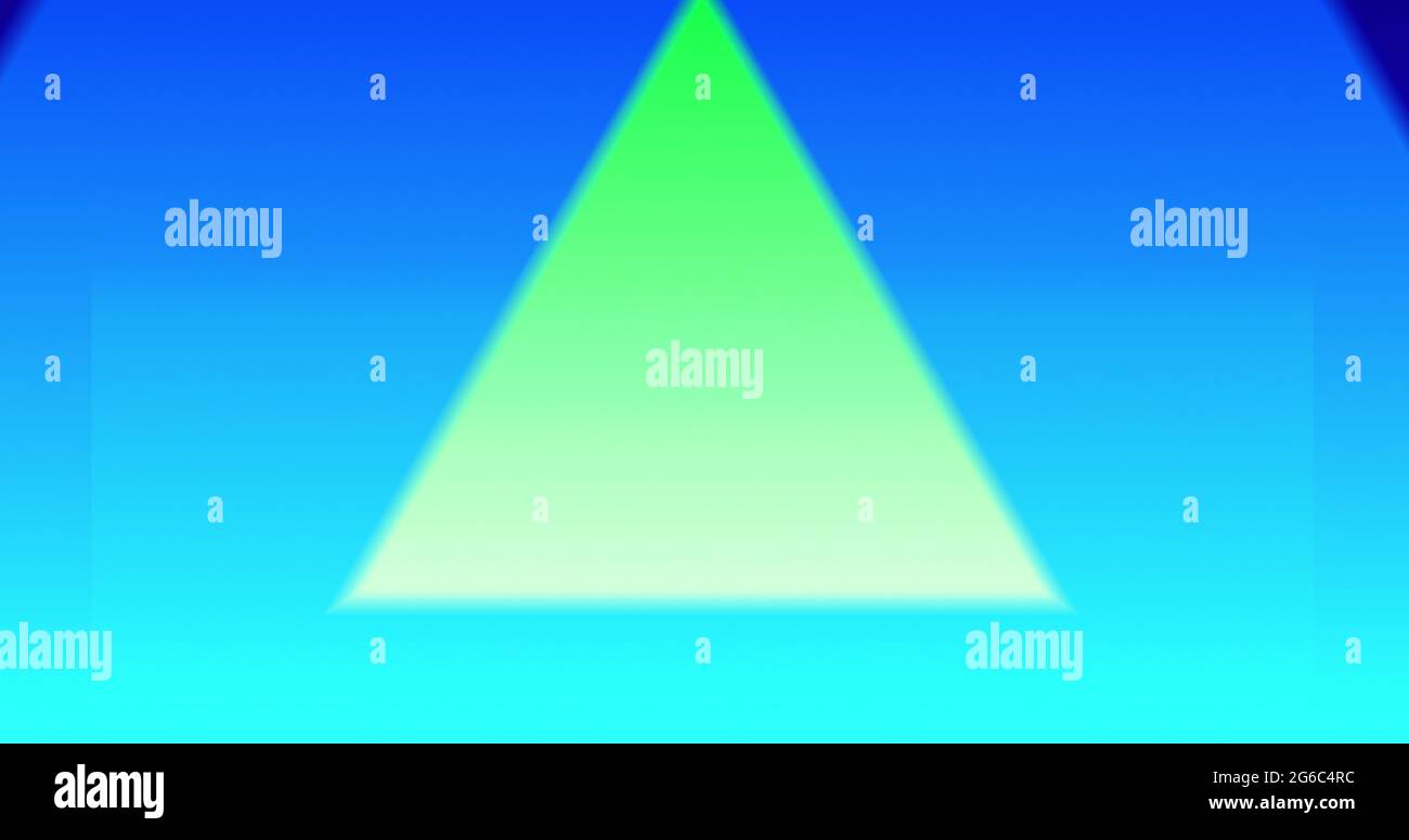 Multiple colorful triangle shapes moving against black background Stock ...