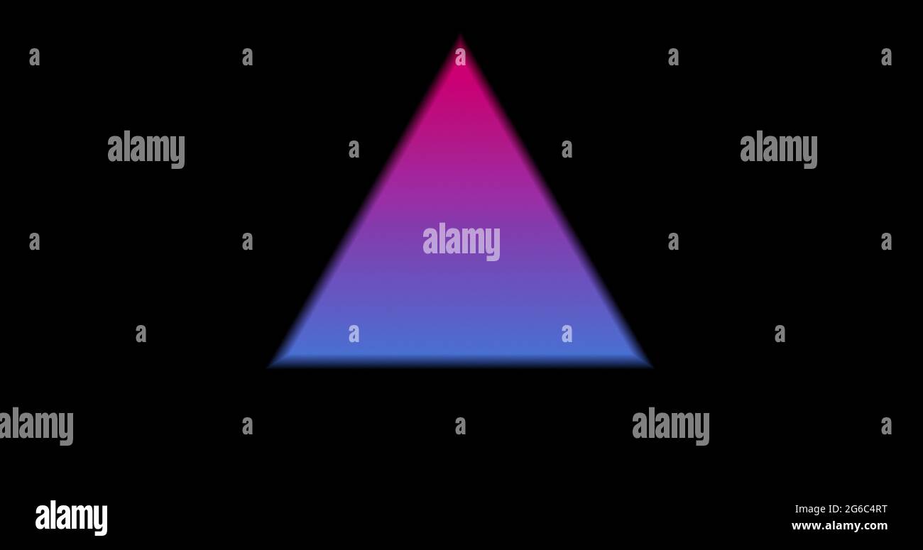 Multiple colorful triangle shapes moving against black background Stock ...