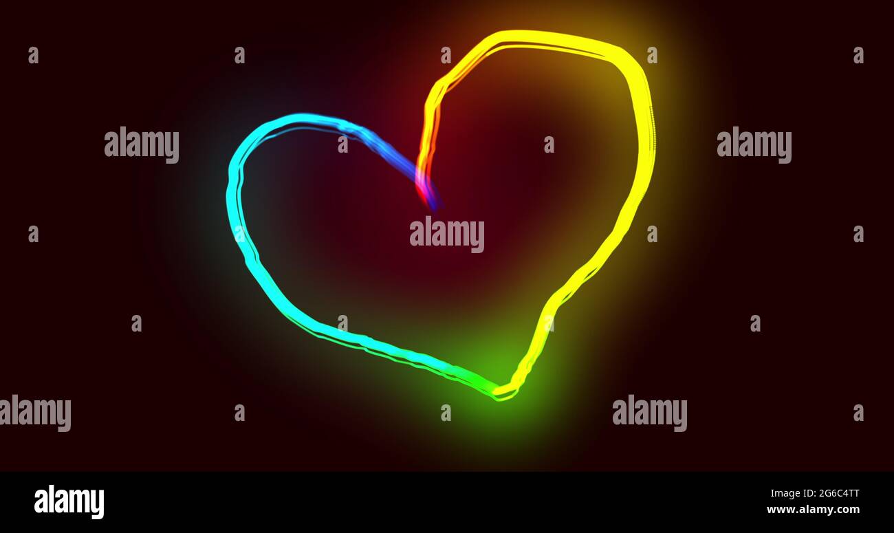 Heart trails forming a heart shape against black background Stock Photo ...