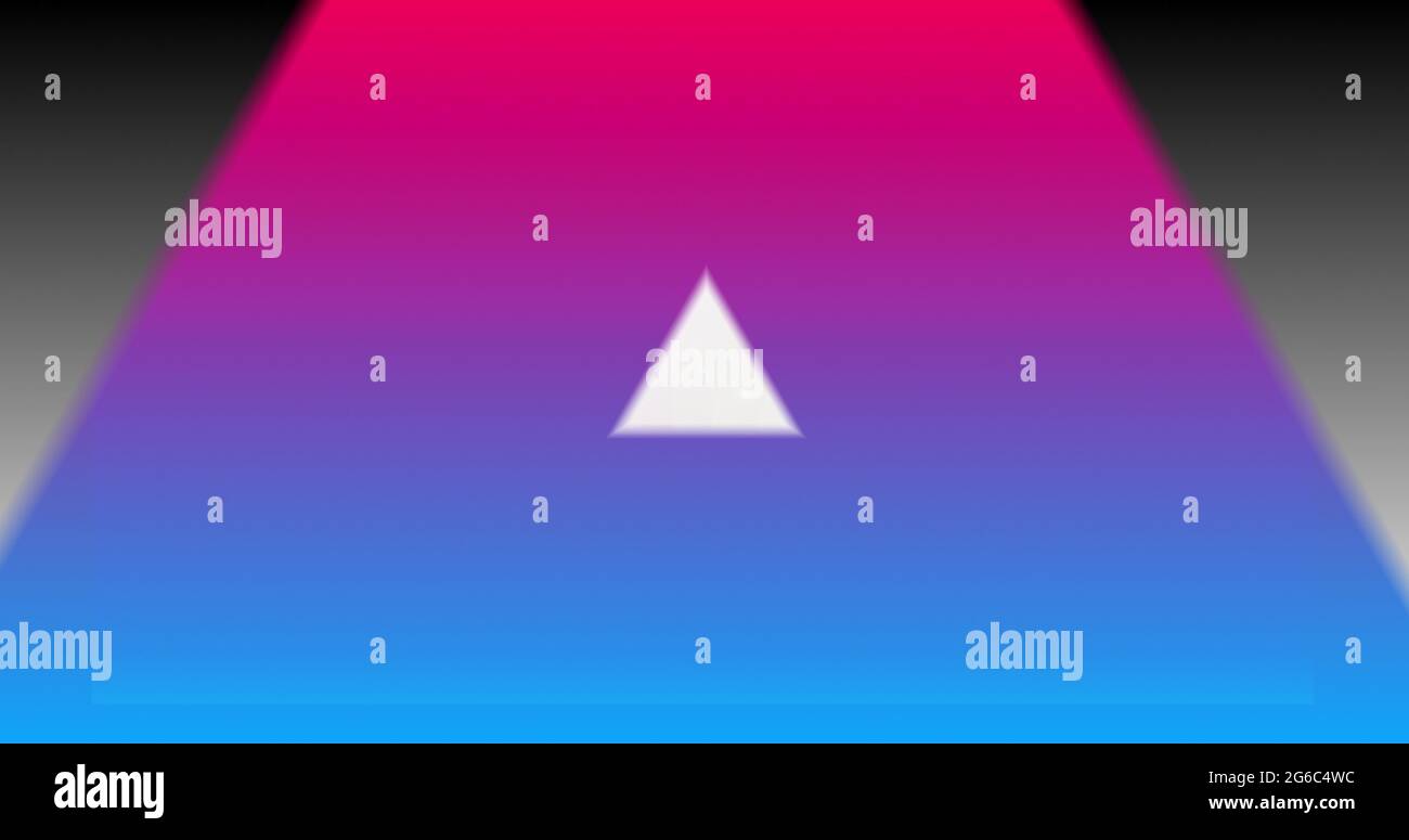 Multiple colorful triangle shapes moving against black background Stock ...