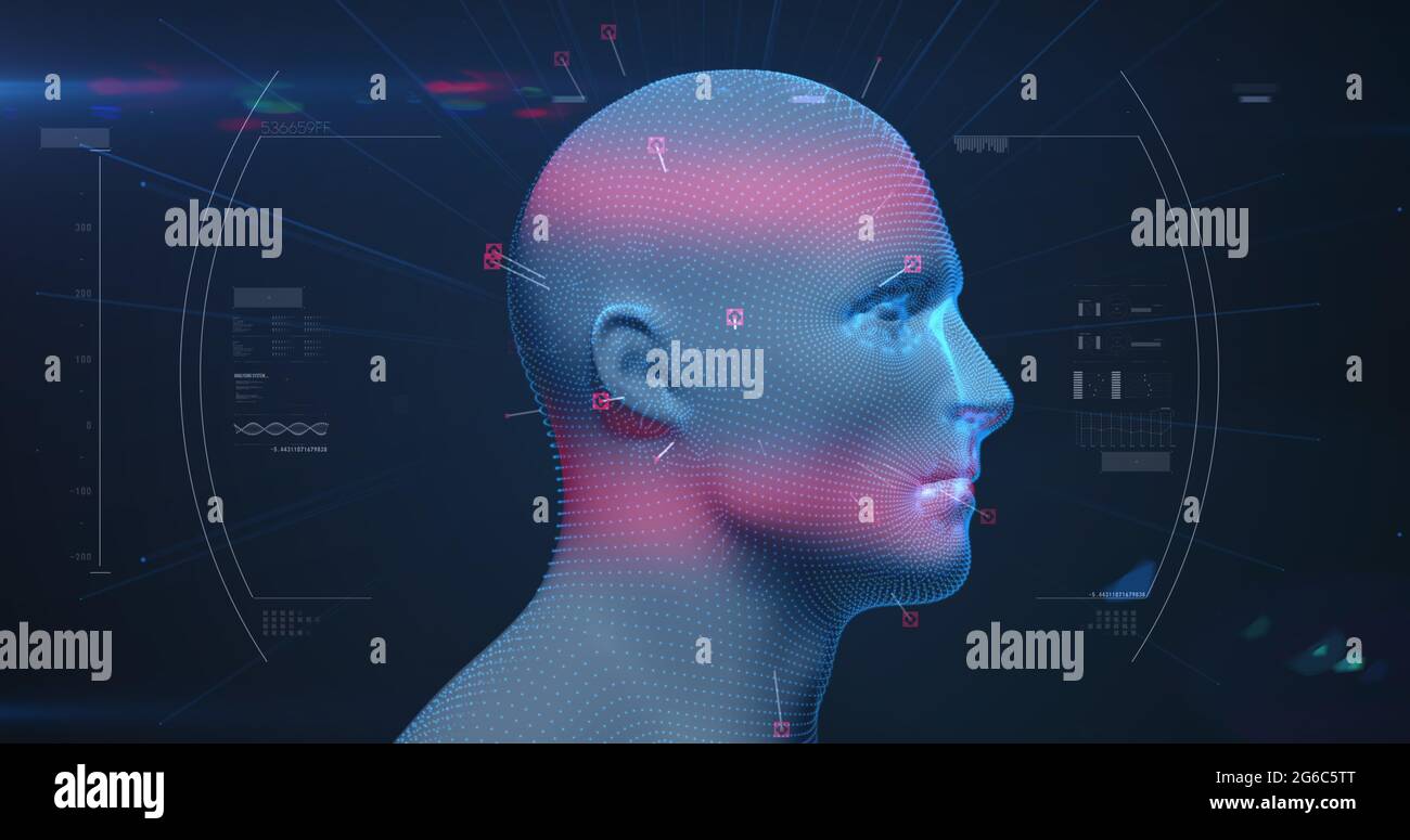 Human head model spinning against hi-res stock photography and images ...