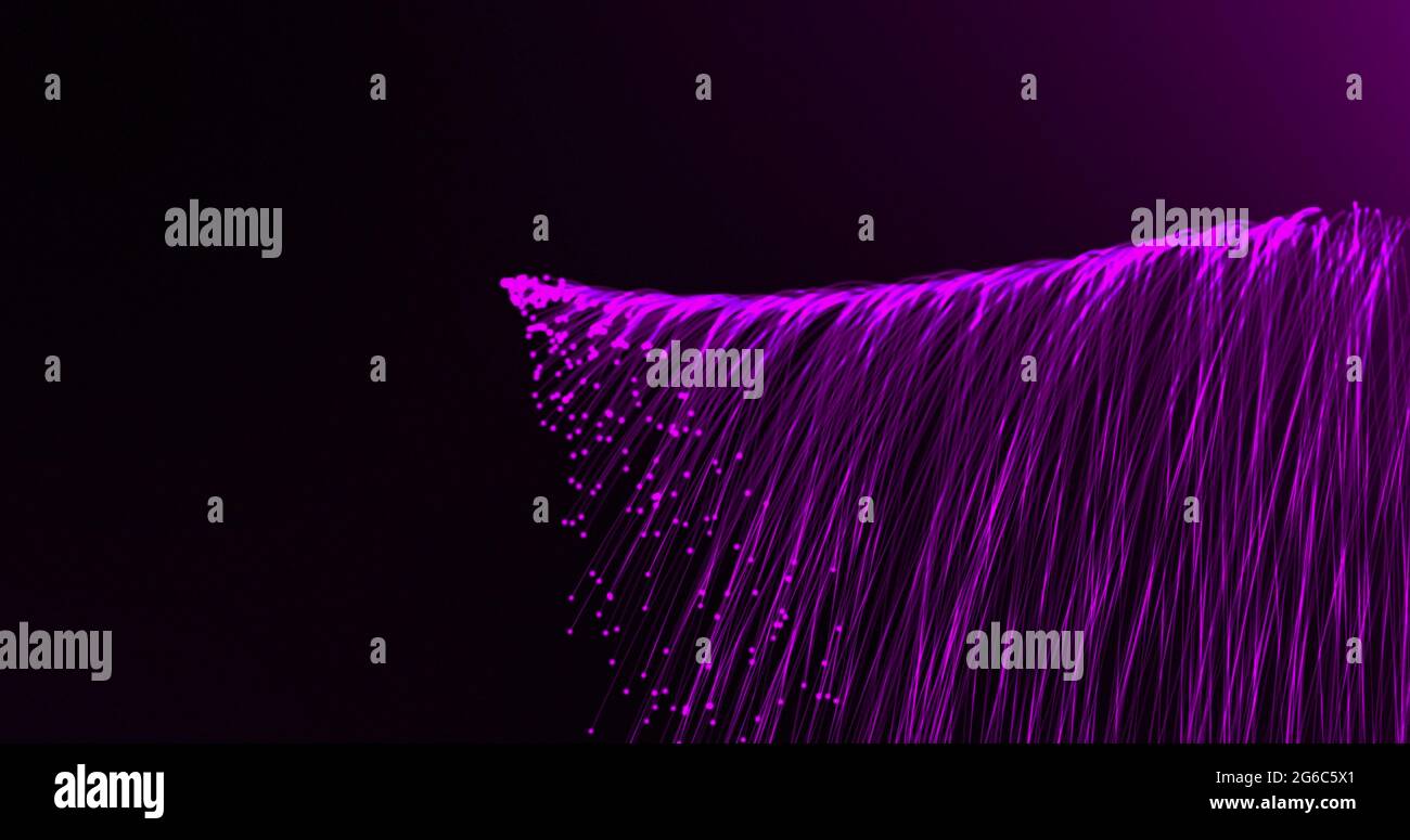 Purple light trails melting against against black background Stock ...