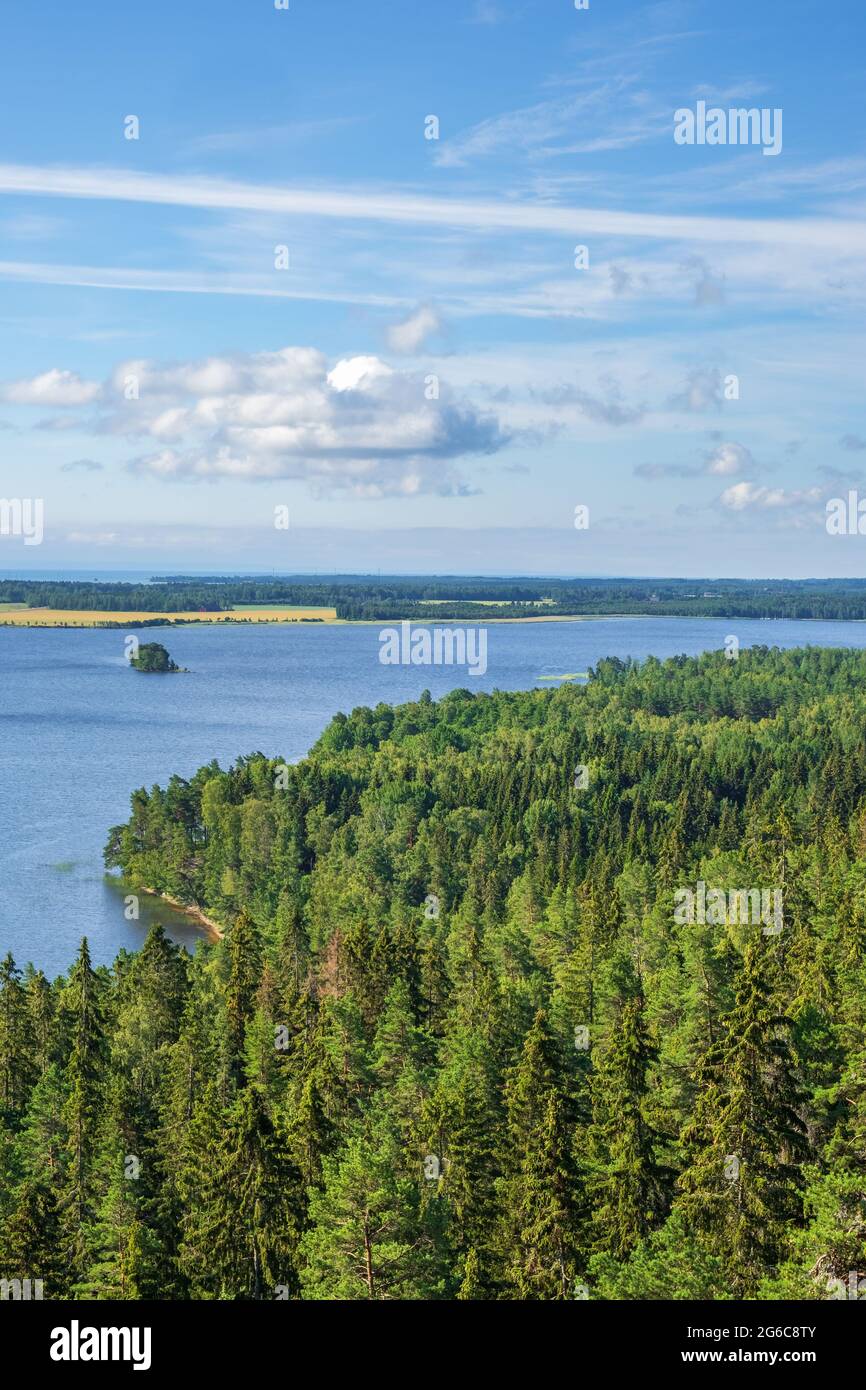 Aerial amazing lake spruce forest hi-res stock photography and images ...