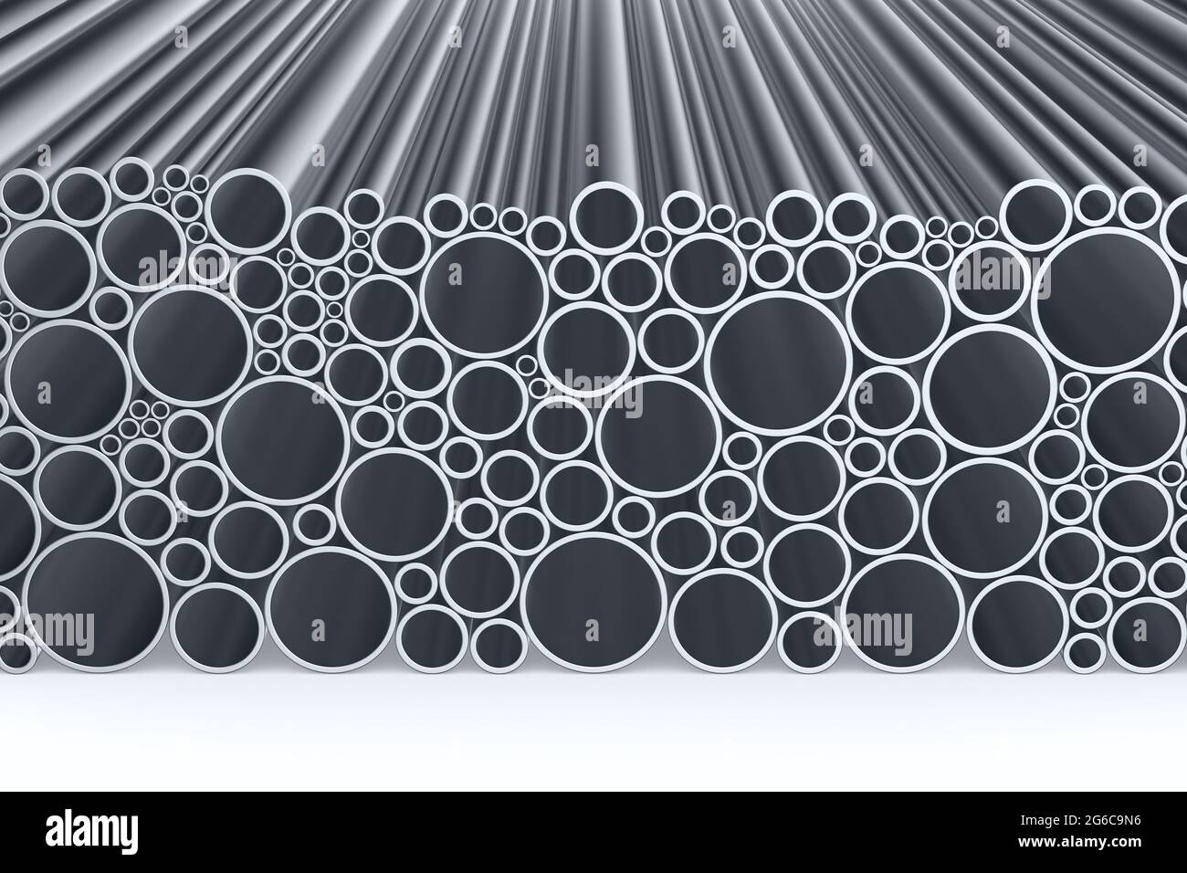 heavy metallurgical industrial products. steel pipes on white ...