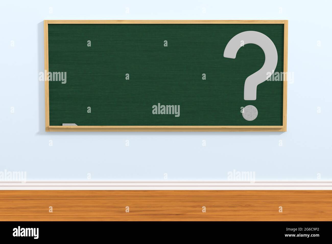 School blackboard and question in classroom. 3D illustration Stock ...