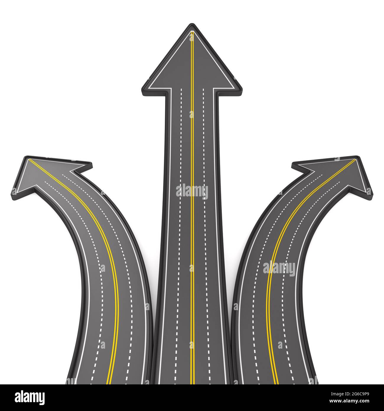 direction of road on white background. Isolated 3D illustration Stock ...