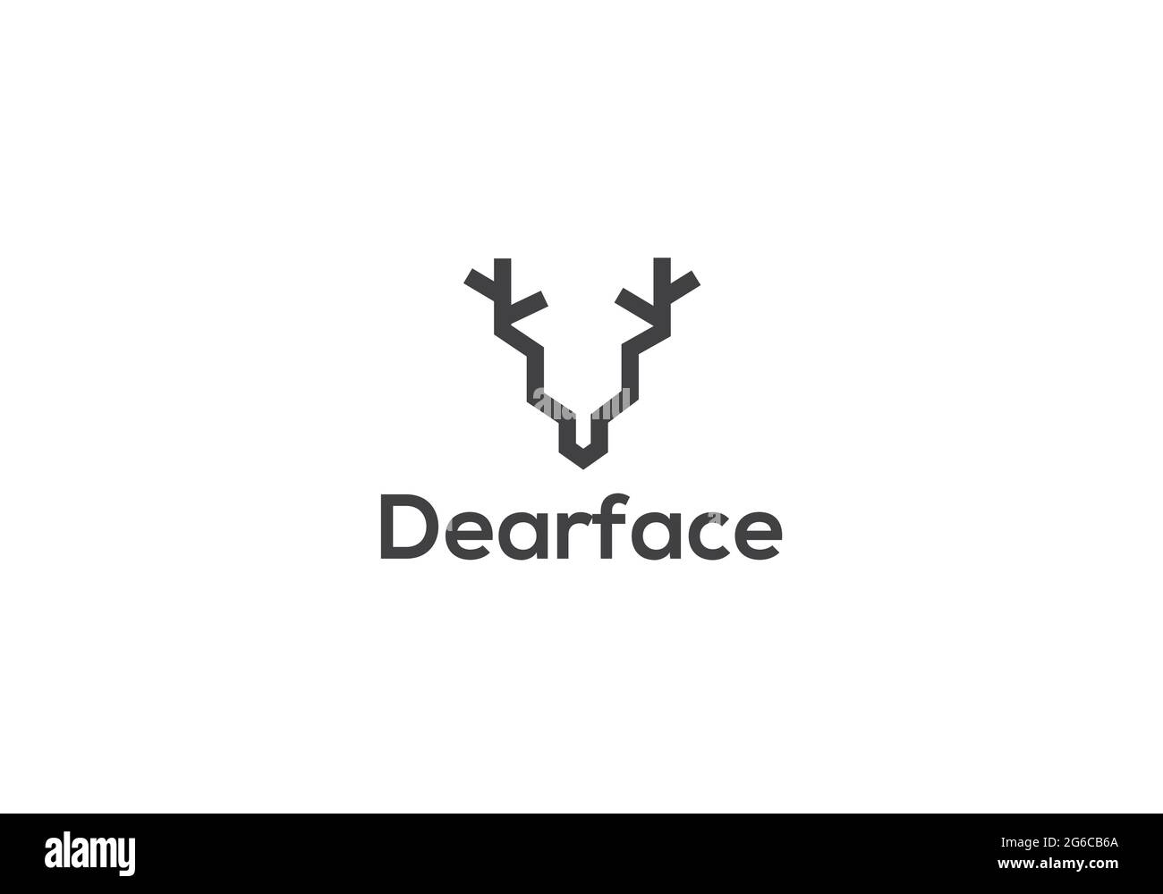 Vector flat black deer Black and White Stock Photos & Images - Alamy