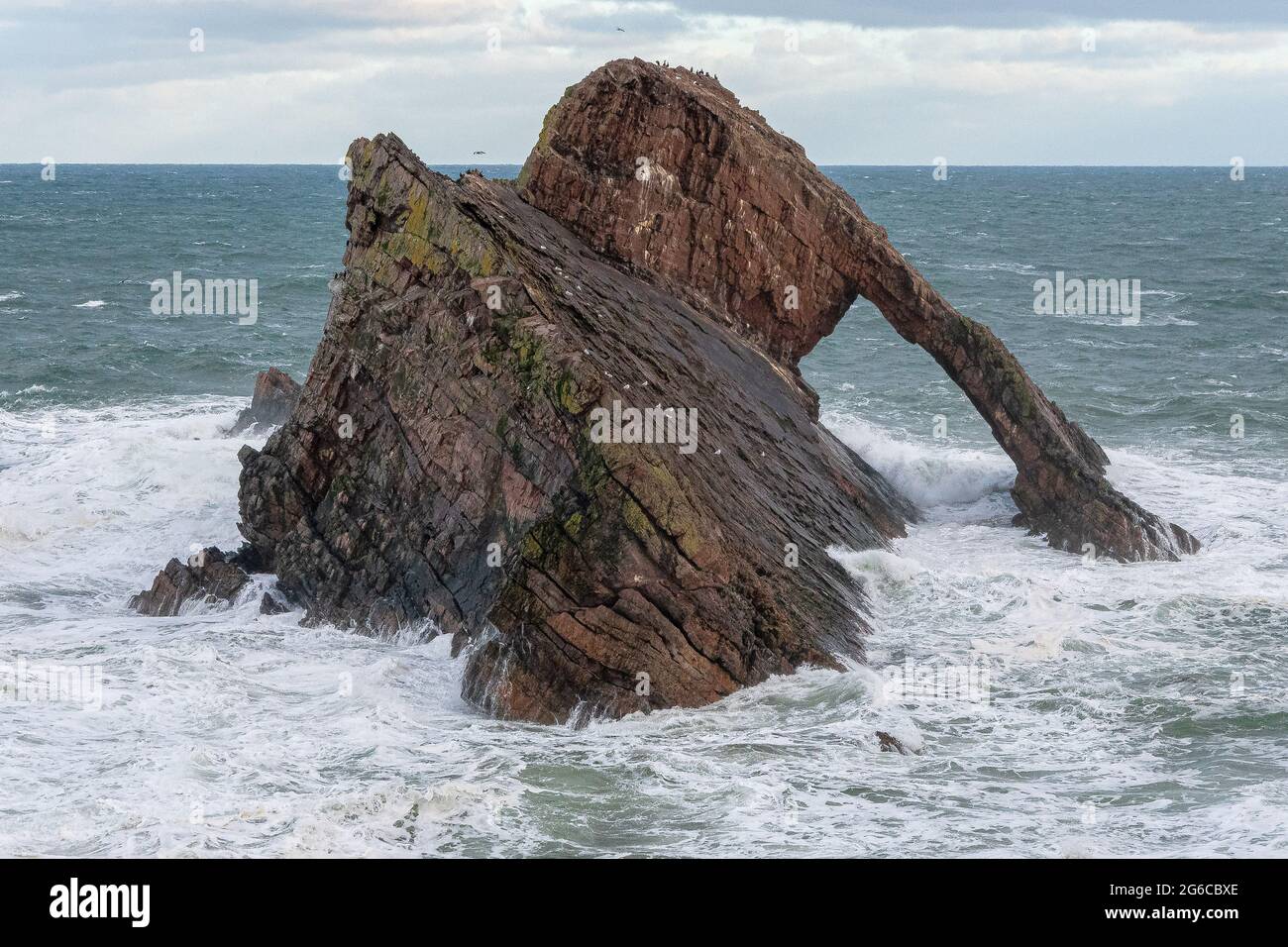 Bow Fiddle Rock, Portknockie, Moray, Scotland, United Kingdom Stock ...