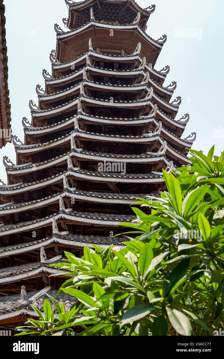 Traditional Zhuang nationality architecture in Nanning, Guangxi, China ...