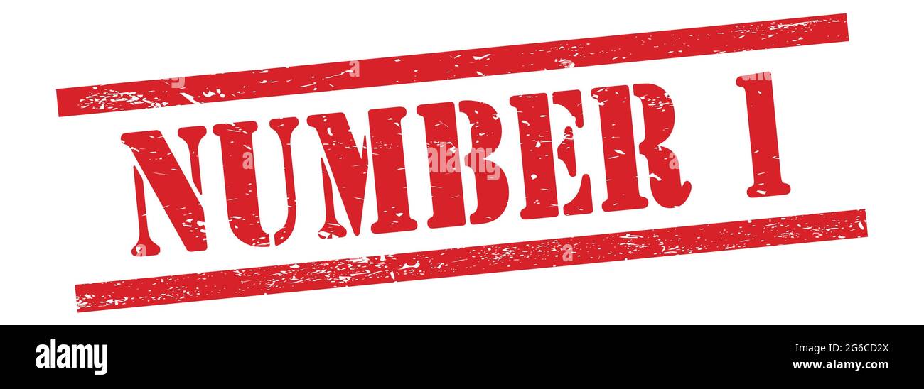 NUMBER 1 text on red grungy vintage rubber stamp Stock Photo - Alamy