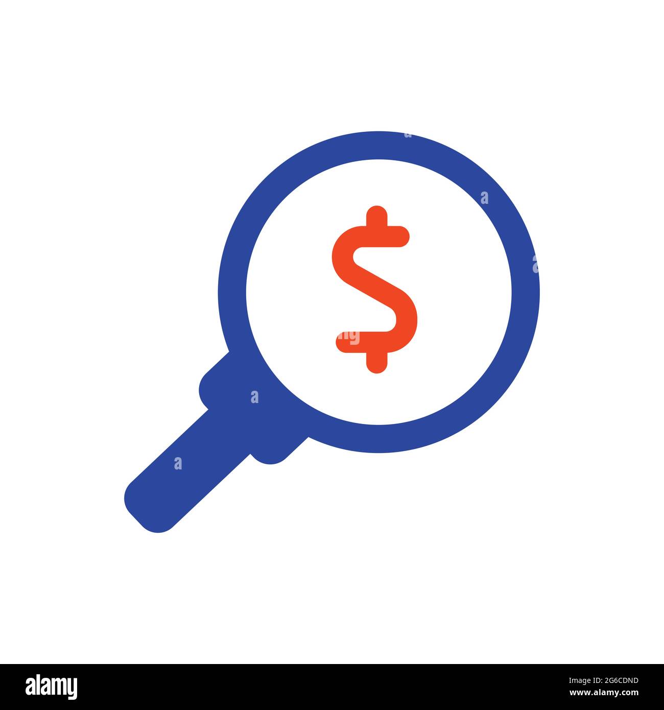Looking for money. Dollar symbol under a magnifying glass glyph icon ...