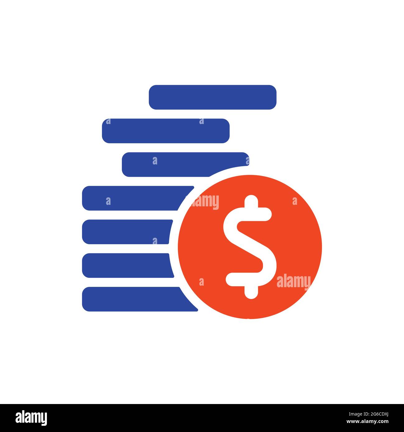 Coins stack outline vector illustration. Money stacked coins glyph icon ...