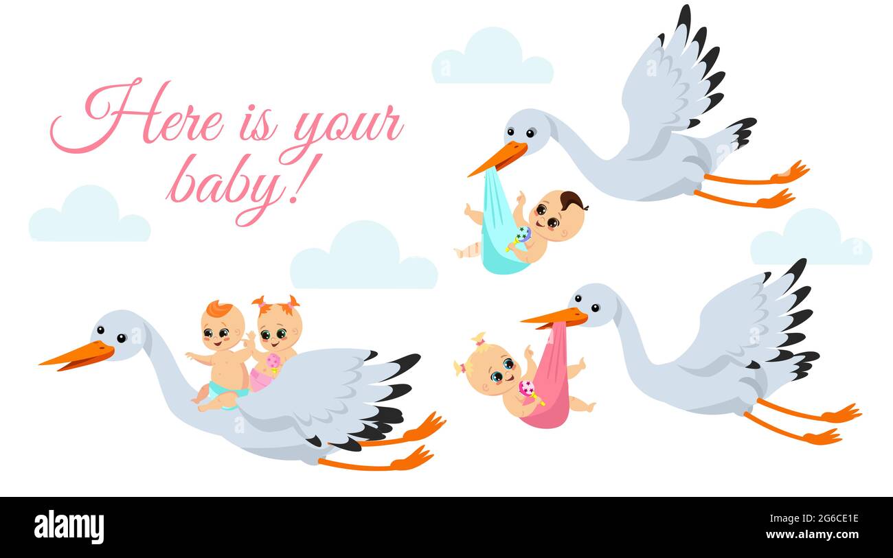 Stork Baby Illustration High Resolution Stock Photography and Images ...
