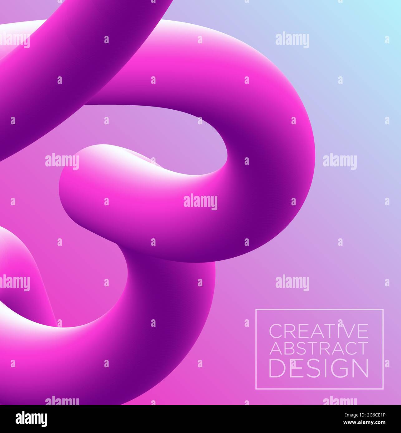 Vector illustration of 3d abstract background in pink and violet colors ...