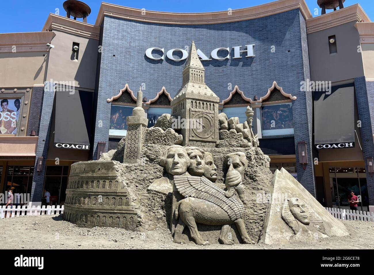 A general view of the Landmarks of the World sand sculpture at the ...