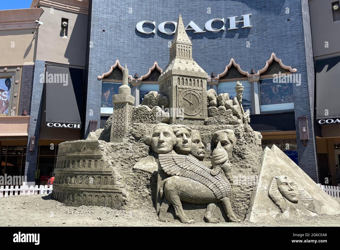 A general view of the Landmarks of the World sand sculpture at the ...