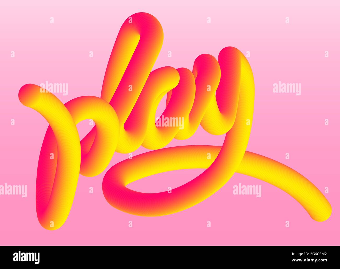 Vector illustration of soft neon volumetric flexible 3D word play on a ...