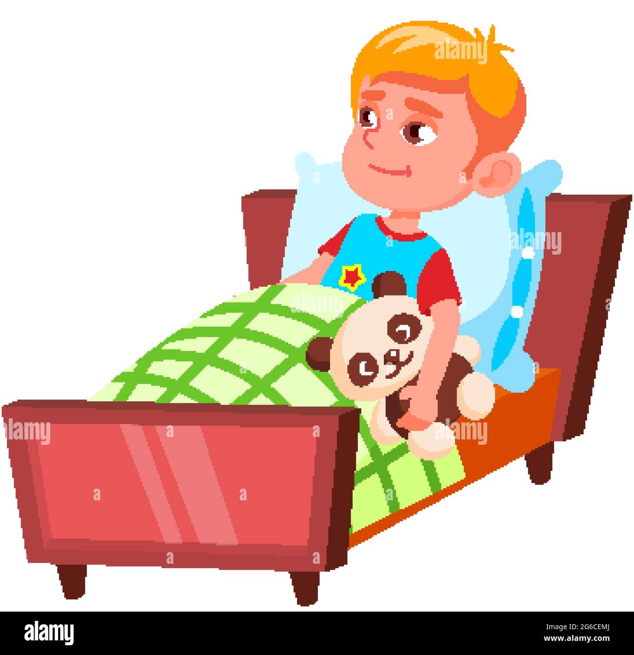 Boy Make Bed Clipart