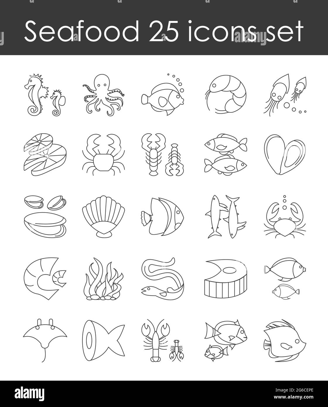 Set black outline octopus Stock Vector Images - Alamy