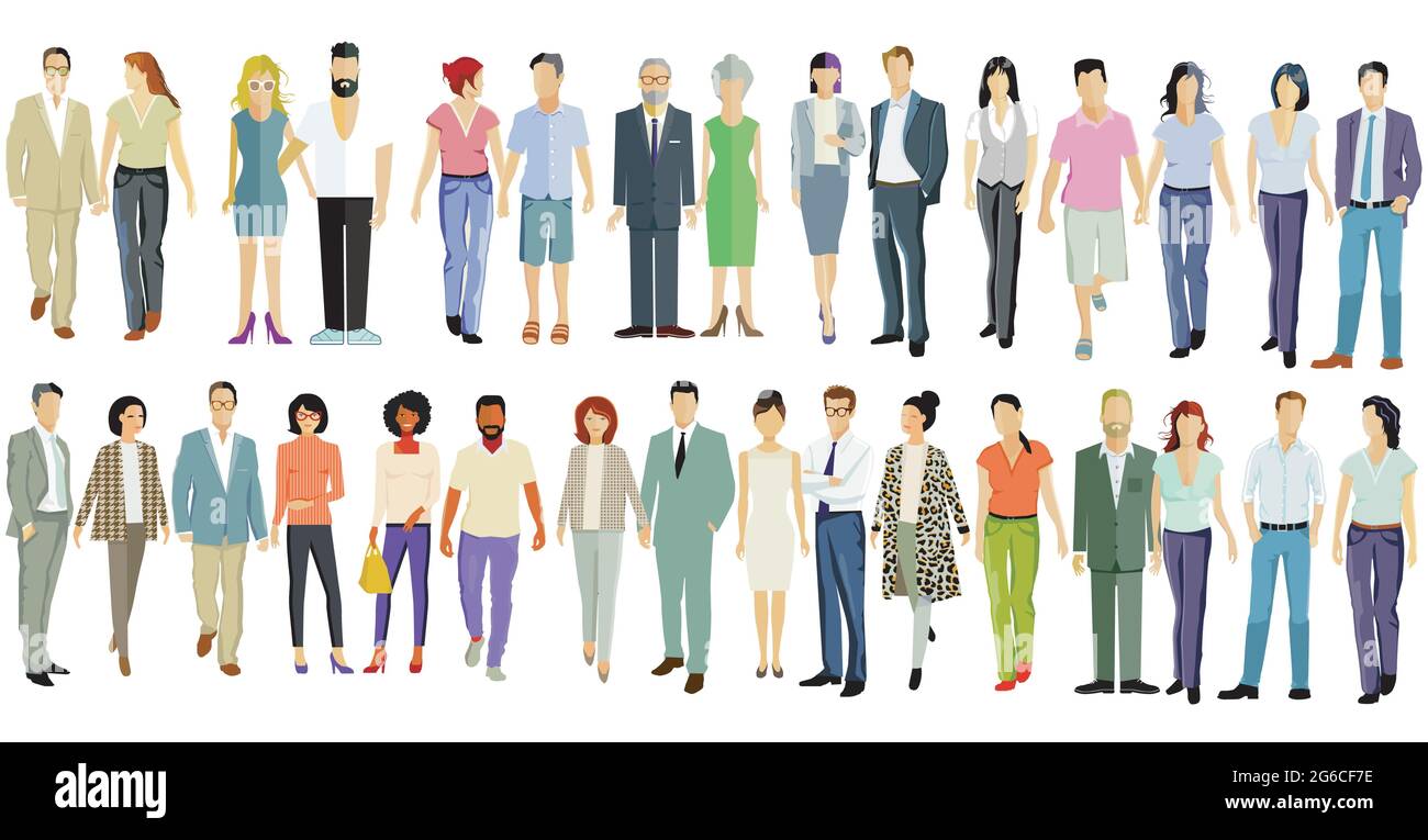 Group of people isolated on a white background Stock Vector Image & Art ...