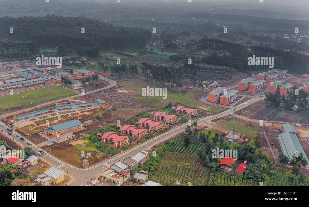 Kinigi. 4th July, 2021. Aerial photo taken on July 4, 2021 shows a ...