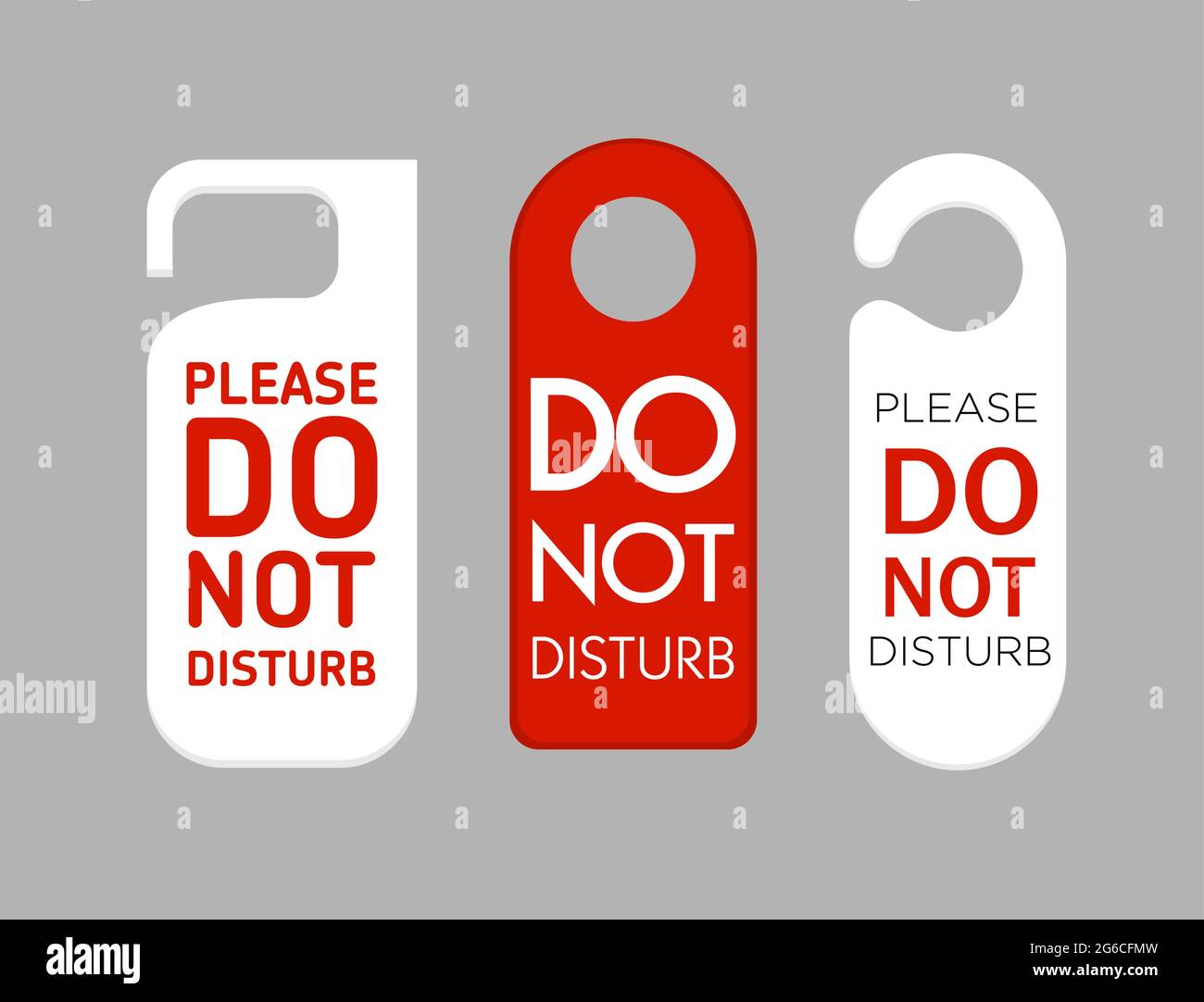 Vector illustration of Door labels Do Not Disturb Sign Set in flat ...