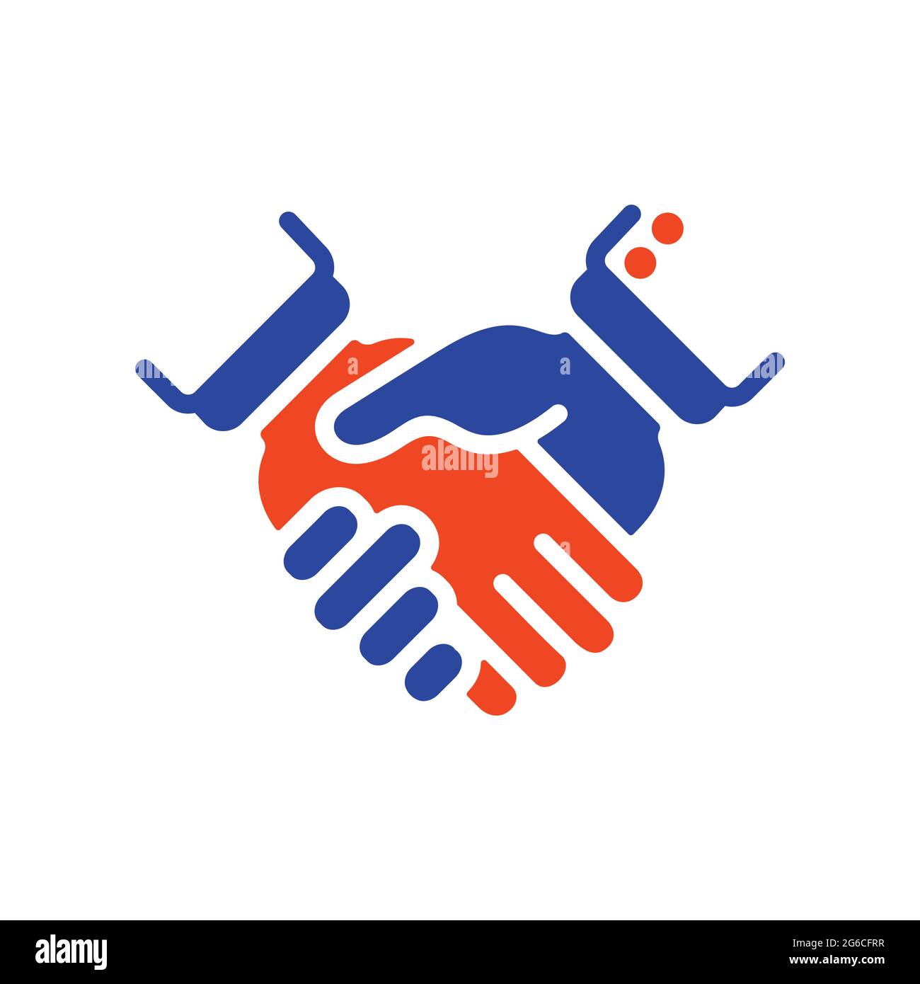 Business handshake, contract agreement outline glyph icon. Graph symbol ...
