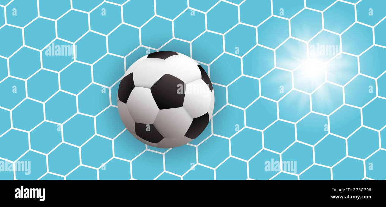Goal net texture for ball in goal with sun rays. Soccer ball or ...