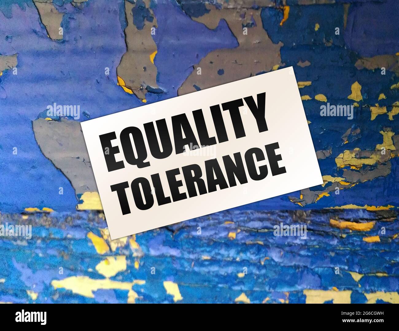 tolerance Equality words on card on wooden table. Business concept ...