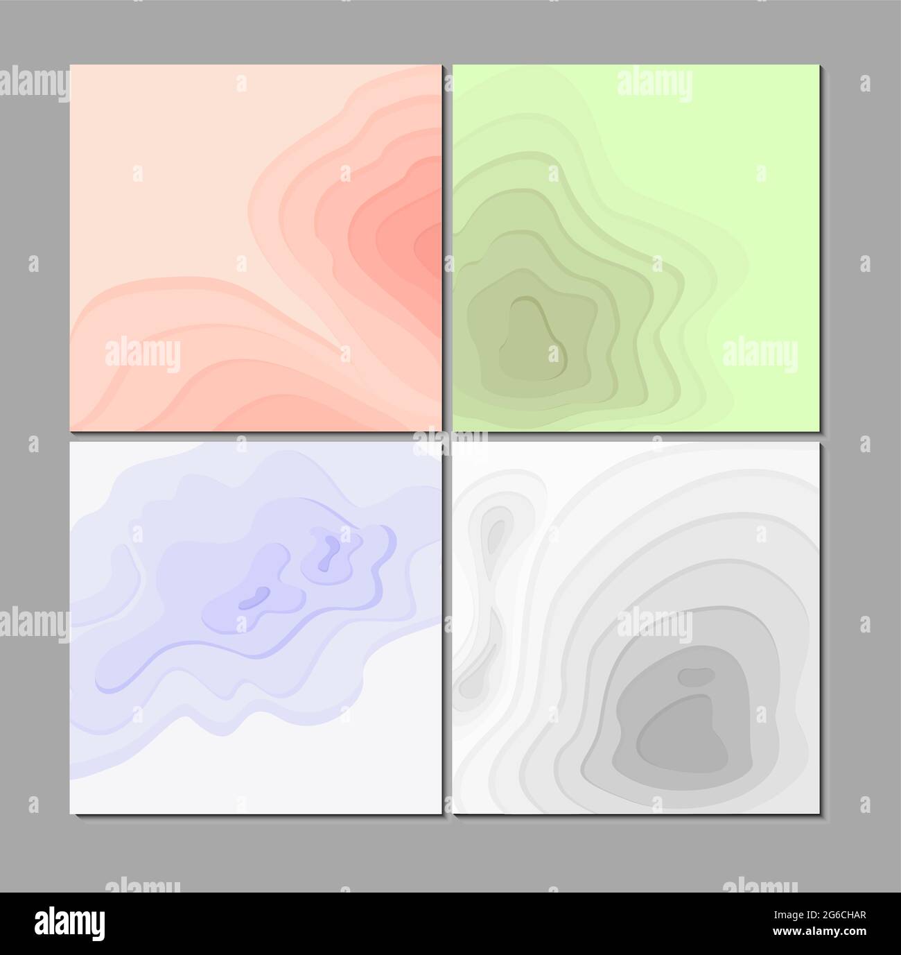 Vector illustration set of paper abstract backgrounds in pastel colors ...