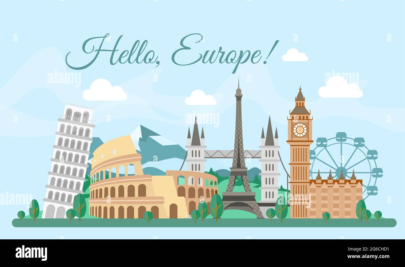 Buildings in world famous Stock Vector Images - Alamy