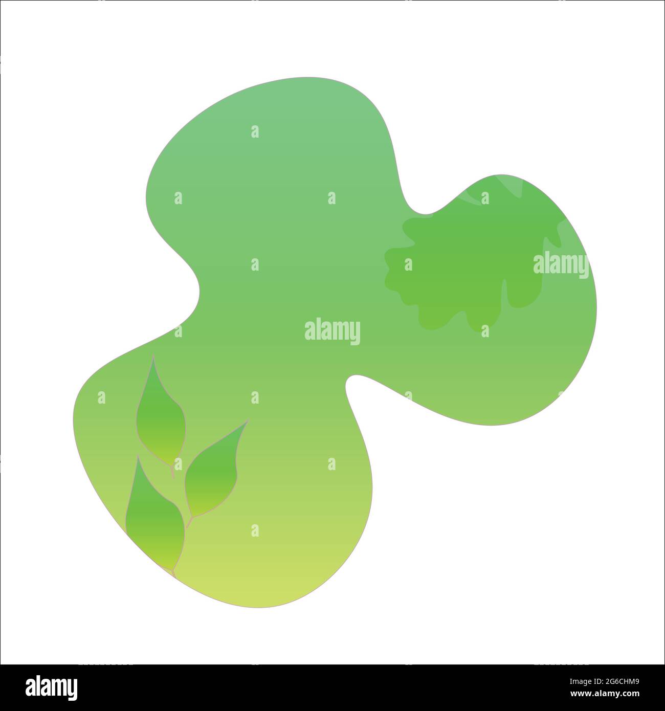 Set of gradient backgrounds. Inside the neon forms, different plants ...