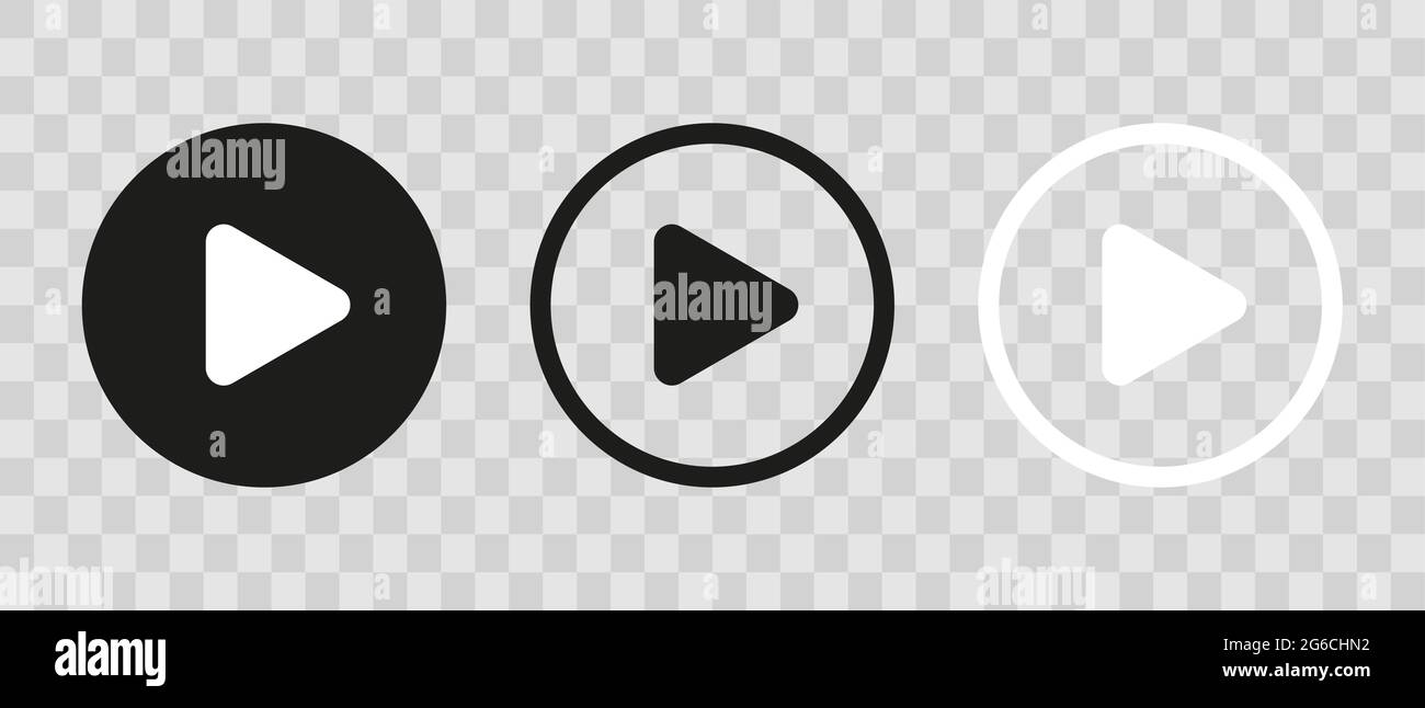 Play button icons on transparent backdrop. Digita webl vector Stock Vector Image & Art - Alamy