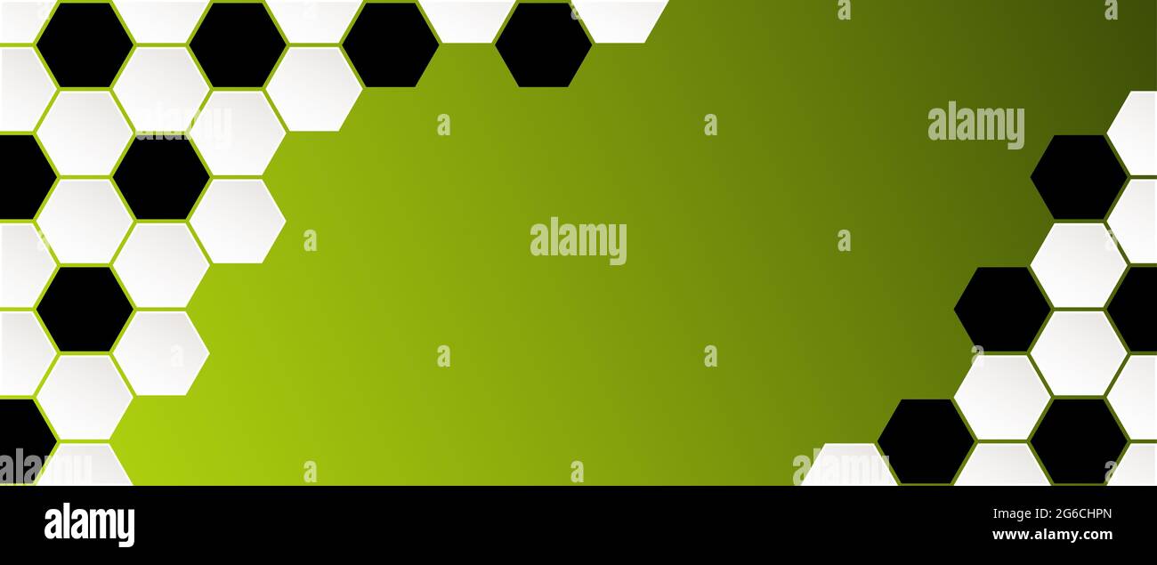 Soccer ball on green background. Football net pattern. Flat vector wk ...