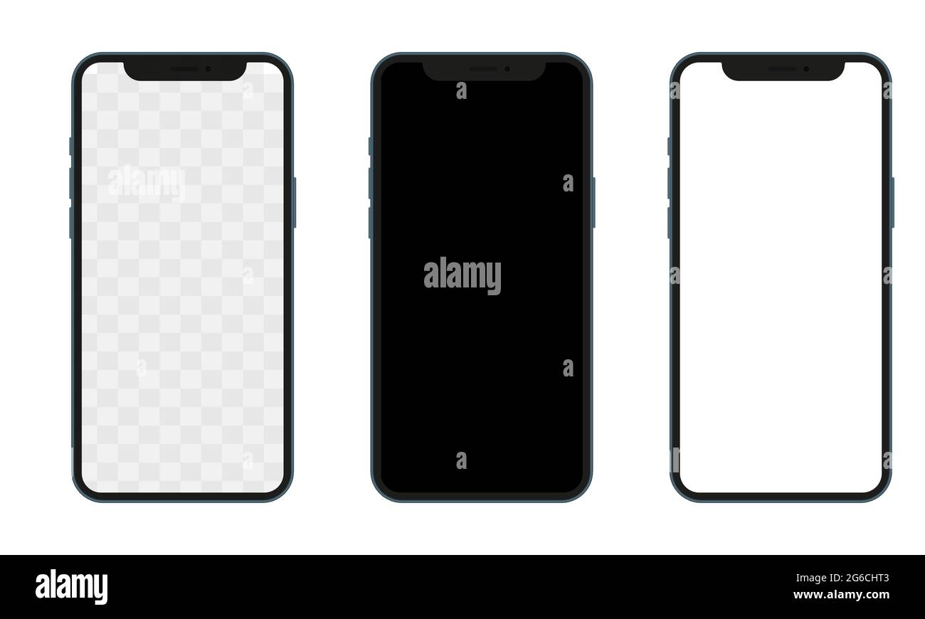 Realistic models smartphone with transparent screens. Smartphone mockup ...