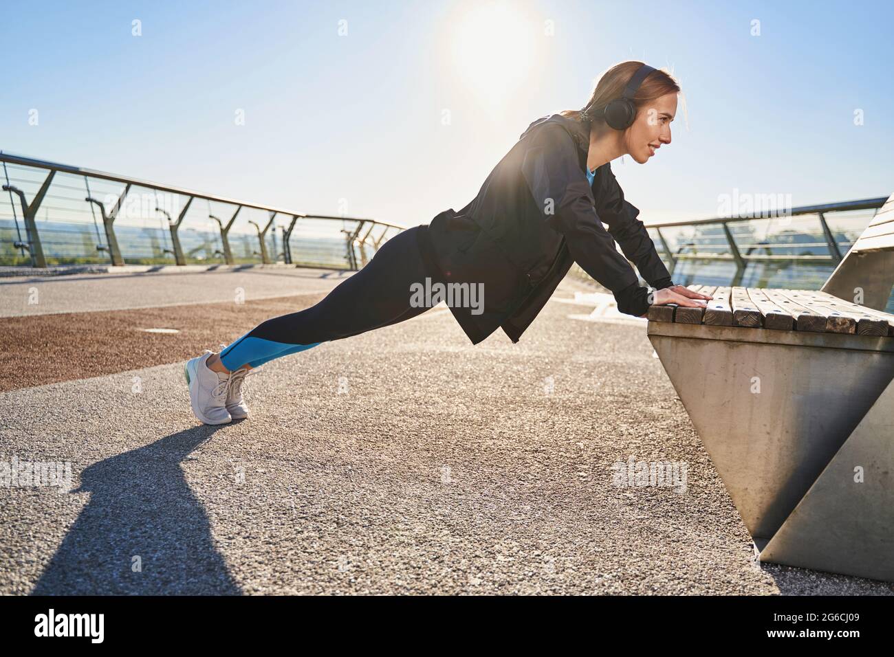 Young female training core in open air Stock Photo - Alamy