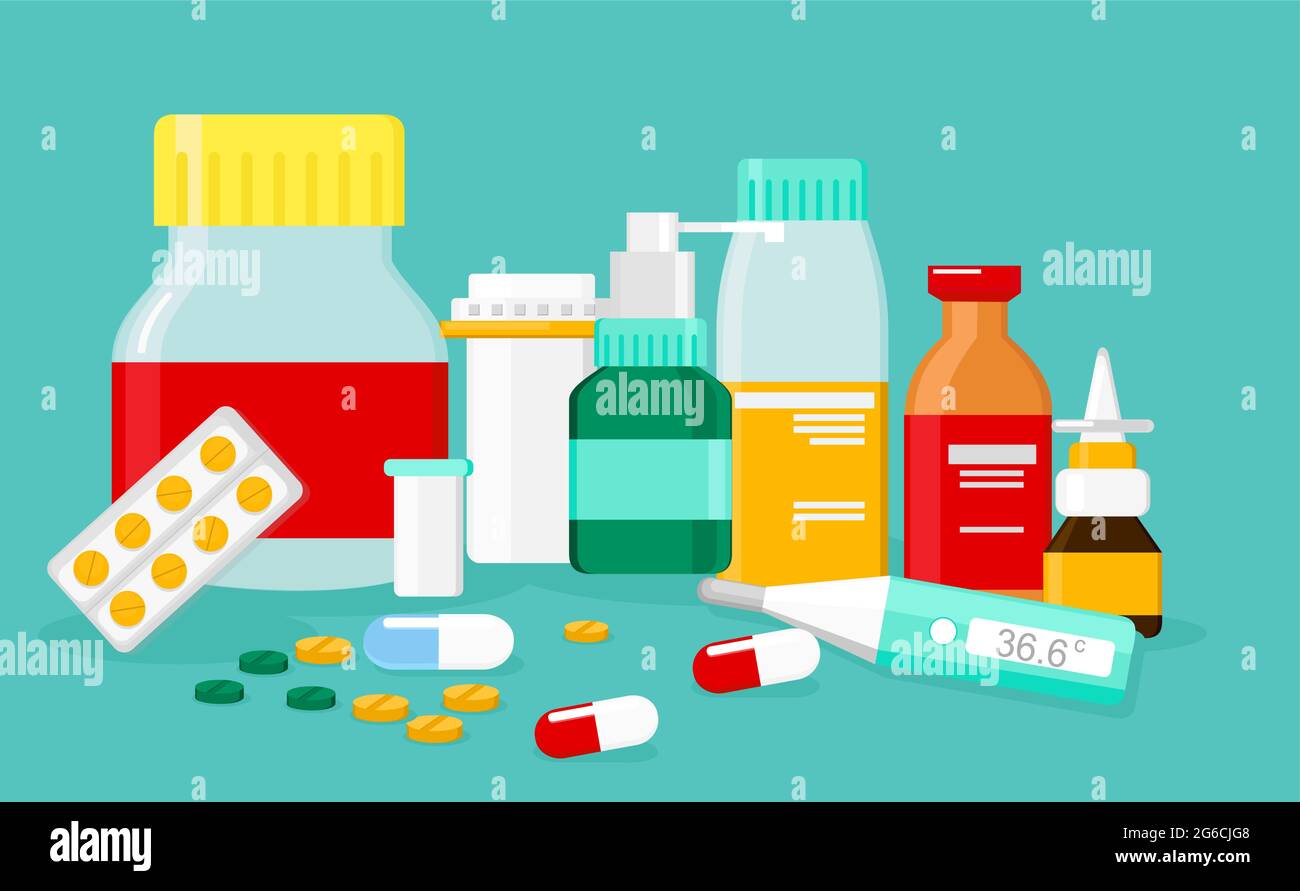 Healthcare concept in flat Stock Vector Images - Alamy