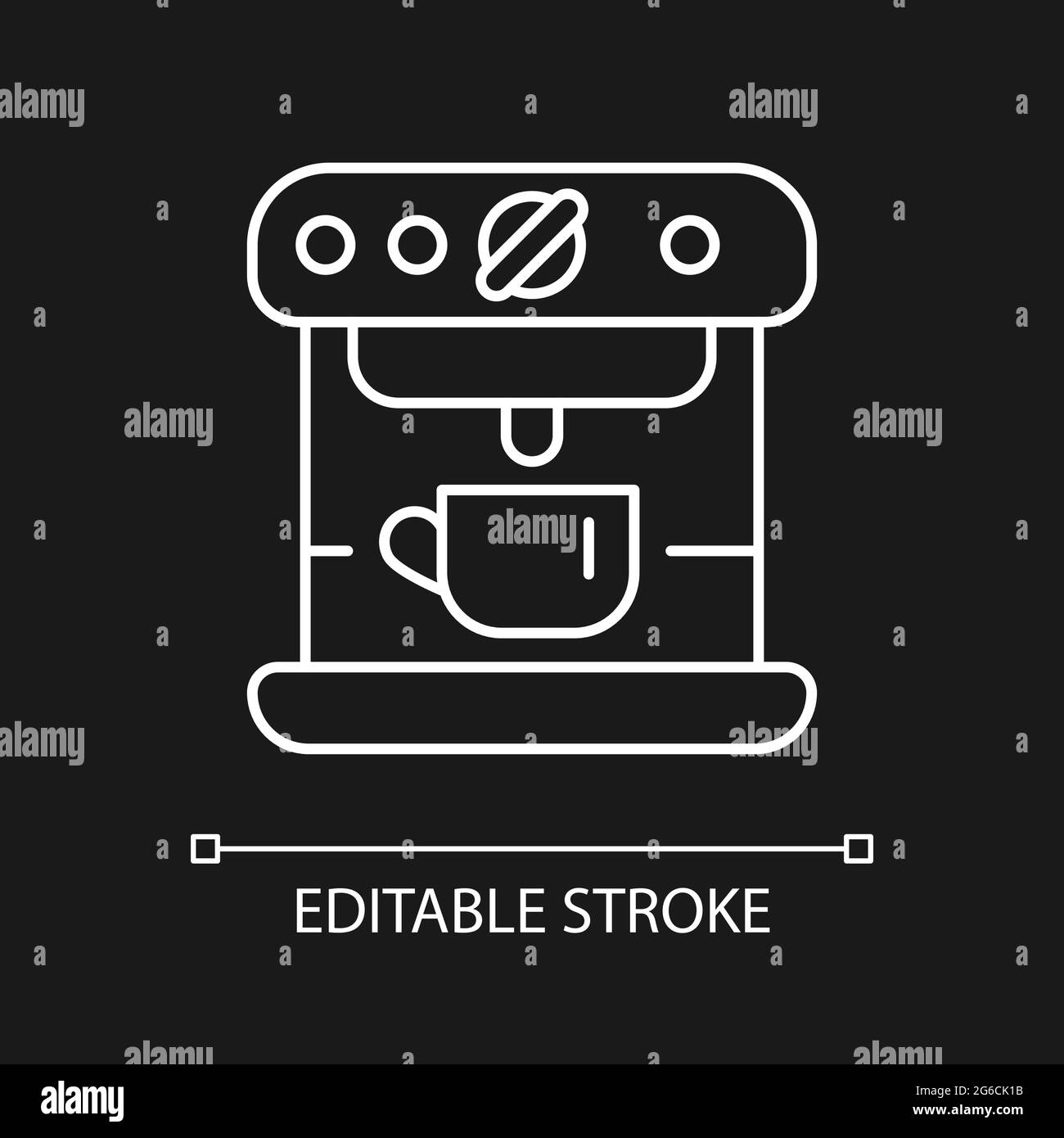 Espresso machine white linear icon for dark theme Stock Vector Image ...