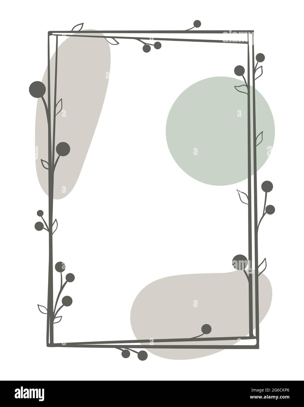 Rectangular frame with colored spots, vector illustration. Minimalistic ...