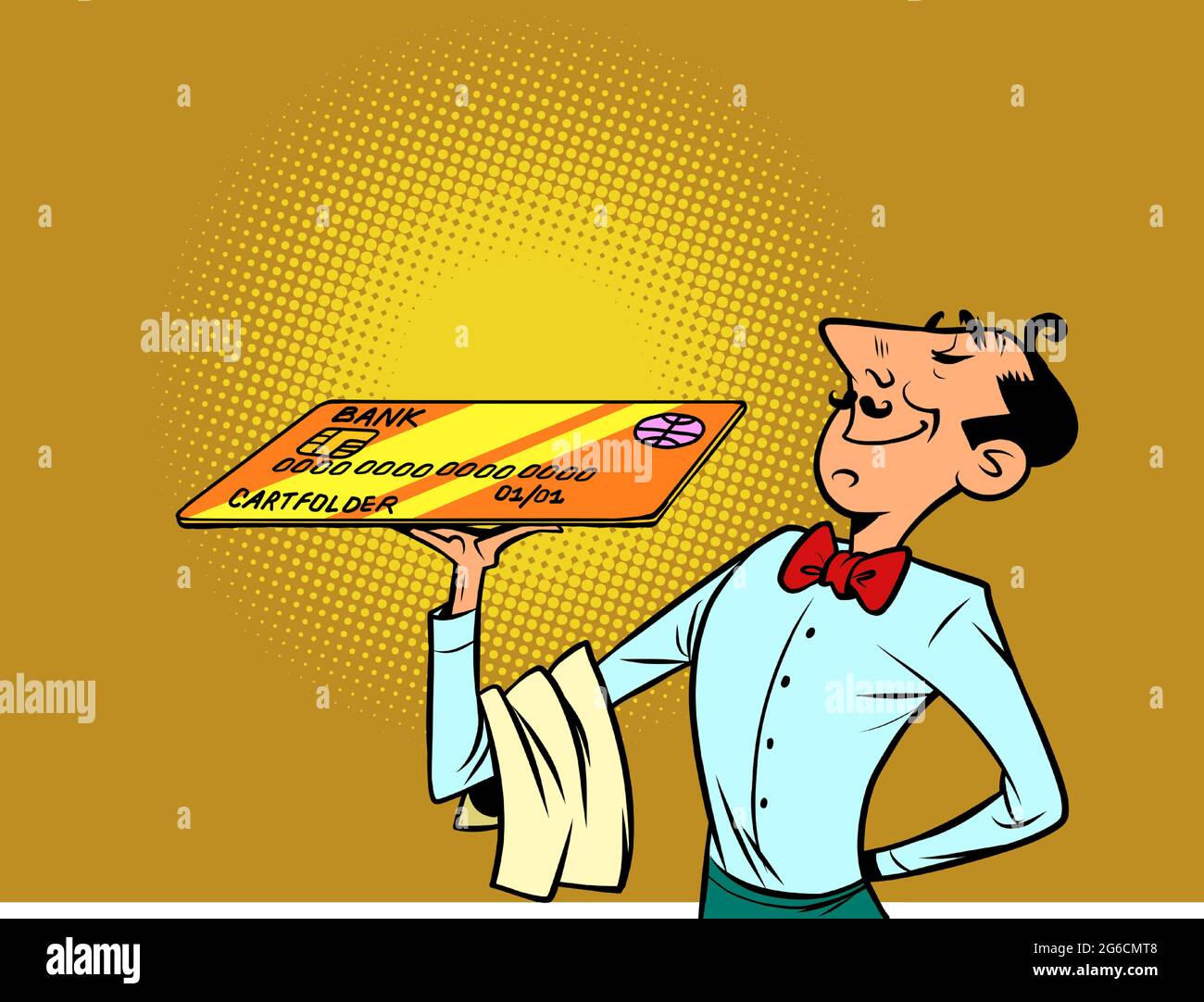 Man giving waiter credit Stock Vector Images - Alamy