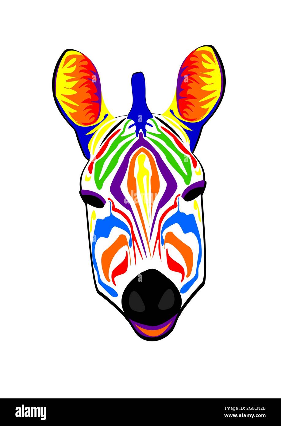 Zebra rainbow head vector in beautiful style Stock Vector Image & Art ...
