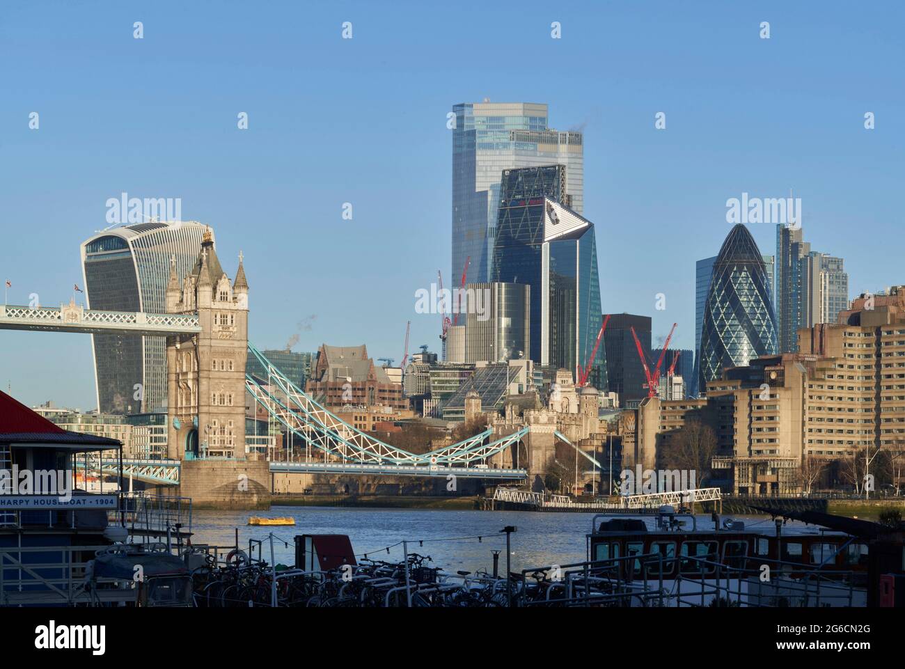 Early morning view from the Thames. 22 Bishopsgate, LONDON, United ...